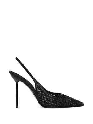 Paris Texas Lidia Woven Slingback Stilettos