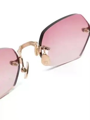 Matsuda Rimless Geometric Frame Sunglasses - Neutrals