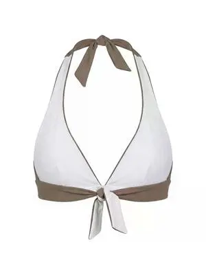 FISICO Halterneck Reversible Bikini Top - Neutrals