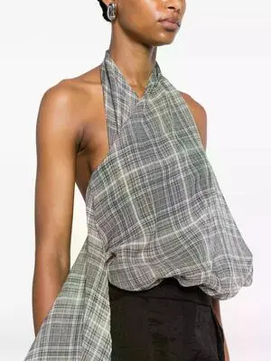 Coperni Check Pattern Halterneck Top