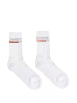 Casablanca Logo-intarsia Ribbed Socks