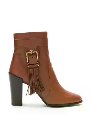 TOD'S Fringed Buckle Ankle Boots