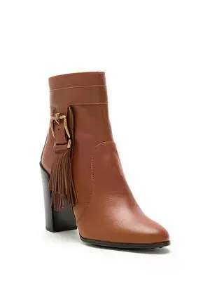 TOD'S Fringed Buckle Ankle Boots