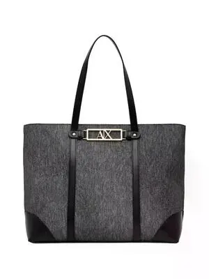 Armani Exchange Logo Plaque Tote Bag