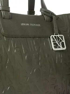 Armani Exchange Embossed Logo Tote Bag