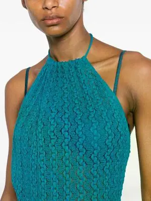 FISICO Crochet-knit Halterneck Jumpsuit