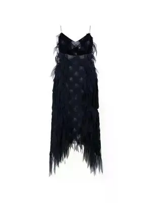 PAULINE DUJANCOURT Mesh Layered" Spaghetti Strap Dress