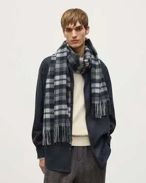 Johnstons Of Elgin Watch Dress Tartan Cashmere Stole - Grey