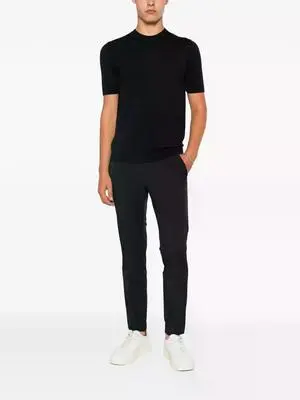 Incotex Slim Fit Elasticated Waistband Trousers - Black