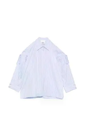 Erika Cavallini Cold-shoulder Pinstripe Shirt
