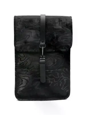 Rains Swirl Print Buckle-fastening Backpack - Black