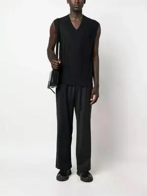 Viktor & Rolf V-neck Cable Knit Sweater