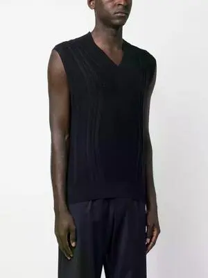 Viktor & Rolf V-neck Cable Knit Sweater