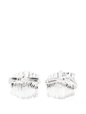 Completedworks Textured Sculpted Design Earrings - Silver