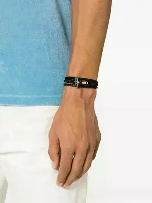 TOM FORD Braided Leather T-bar Bracelet