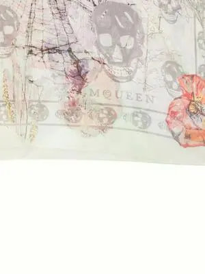 Alexander McQueen Skull Floral-print Scarf