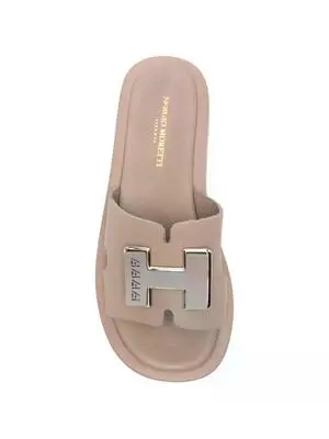 SERGIO MORETTI FIRENZE Logo Plaque Platform Sandals