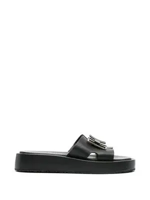 SERGIO MORETTI FIRENZE Logo Plaque Platform Sandals