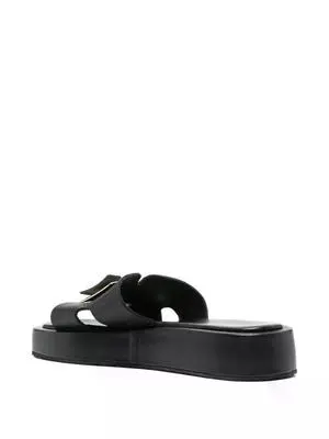 SERGIO MORETTI FIRENZE Logo Plaque Platform Sandals