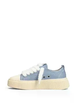 RHUN Denim Texture Platform Sneakers