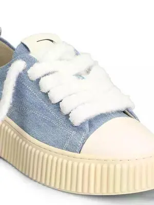 RHUN Denim Texture Platform Sneakers