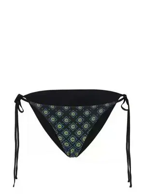 Casablanca Monogram Tie Triangle Bikini Top - Black
