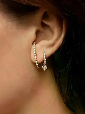 LOEV 14kt Rose Gold Diamond Hoop Earrings