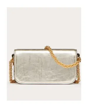 Valentino Garavani Locò Foldover Small Shoulder Bag - Nude