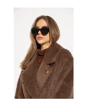 Loewe Logo Printed Cat Eye Sunglasses - Black