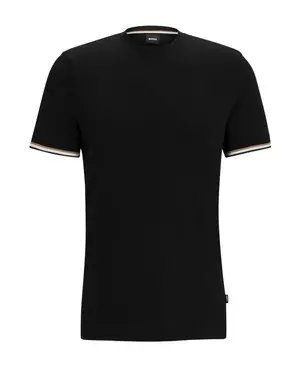 Hugo Boss Stripe-trim Crewneck T-shirt
