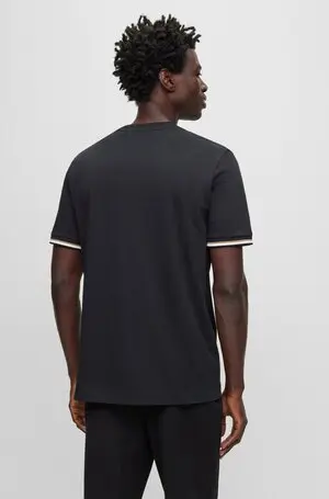 Hugo Boss Stripe-trim Crewneck T-shirt