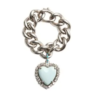 Valentino Garavani Coeur Hyperbole Bracelet In Metal, Resin And Swarovski Crystals - Multicolor