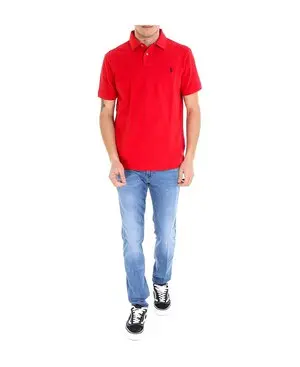 Polo Ralph Lauren Logo Embroidered Polo Shirt - Red
