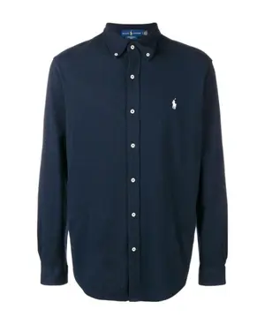 Ralph Lauren Polo Pony Embroidered Buttoned Shirt - Black