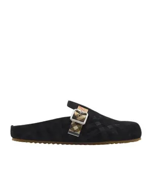 Burberry Burberry Checked Slip-On Clogs Black
