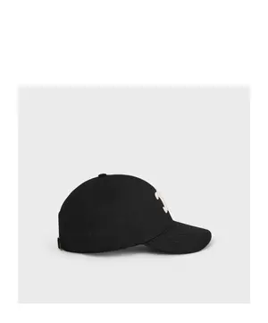 Celine Triomphe Baseball Cap In Cotton - Black