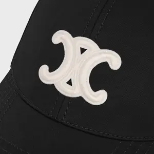 Celine Triomphe Baseball Cap In Cotton - Black