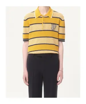 Valentino Garavani Long-sleeved Linen And Cotton Polo Shirt With Vg Patch