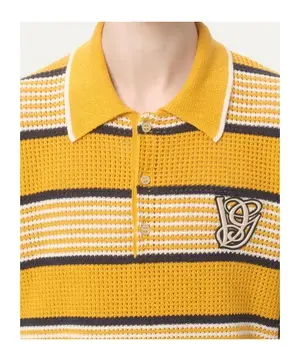 Valentino Garavani Long-sleeved Linen And Cotton Polo Shirt With Vg Patch