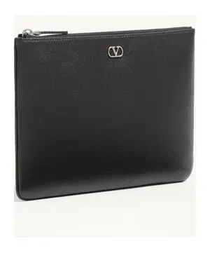Valentino Garavani Vlogo Plaque Zip-up Clutch Bag