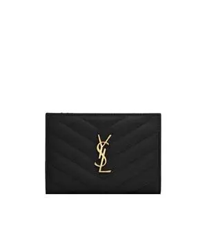 Saint Laurent Cassandre Matelassé Bifold Wallet - Black