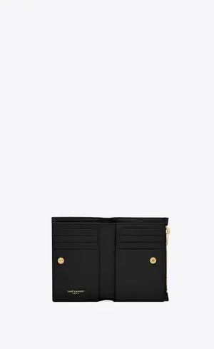 Saint Laurent Cassandre Matelassé Bifold Wallet - Black