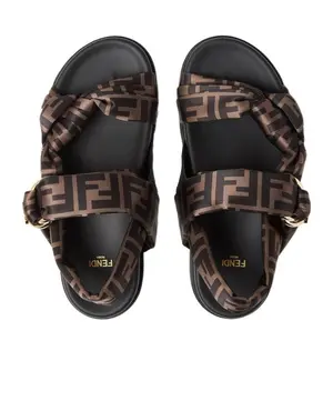 Fendi Ff Motif Satin Sandals