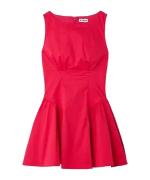 Staud Gwen Mini Dress With Patchwork Pleated Details