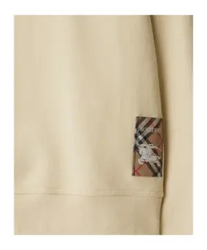 Burberry Checked Patch Crewneck Sweatshirt - Nutmeg