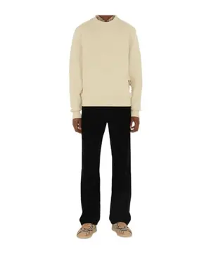 Burberry Checked Patch Crewneck Sweatshirt - Nutmeg