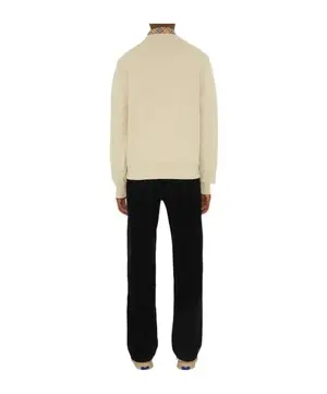 Burberry Checked Patch Crewneck Sweatshirt - Nutmeg