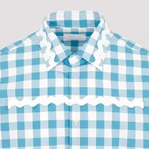 Prada Plaid Long-sleeved Shirt - Blue