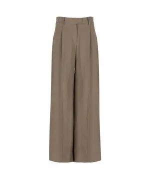 Brunello Cucinelli Fluid Twill Loose Pleated Trousers