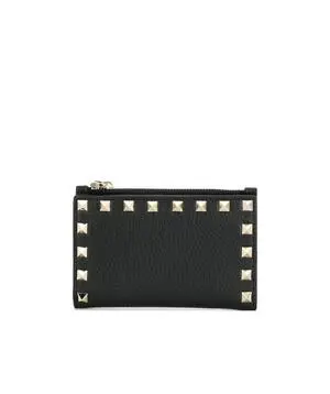 Valentino Garavani Rockstud Zip-up Cardholder - Black